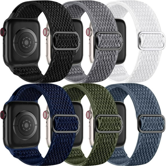 EIKODO-6 Pack Braided Bands Compatible with Apple Watch 44mm 45mm 42mm ...