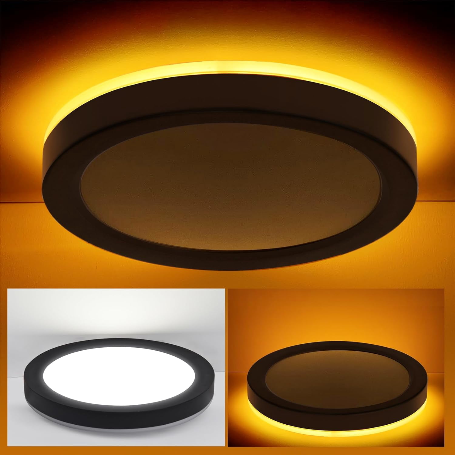 EIKODO-7.5 Inch Flush Mount LED Ceiling Light with Night Light, CRI90 ...