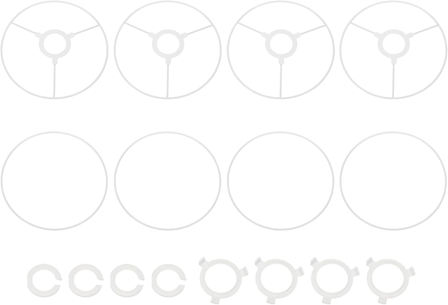 EIKODO-7.9 Inch Lamp Shade Ring, 4 Set Lamp Shade Frame with E27 to E26 ...