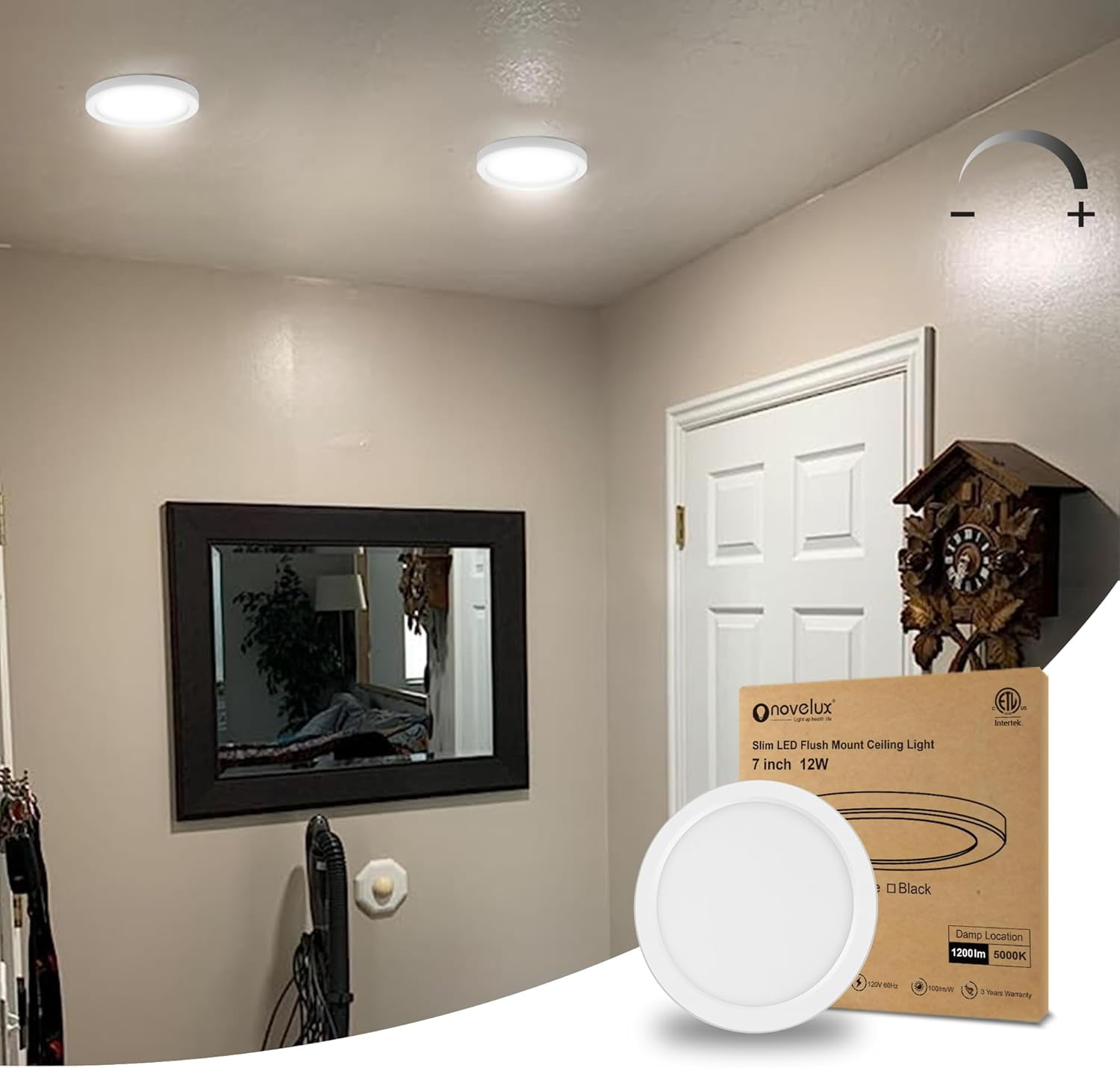 EIKODO-7 Inch Small LED Flush Mount Ceiling Light Dimmable,5000k Daylight Ultra Slim Round Flat ...