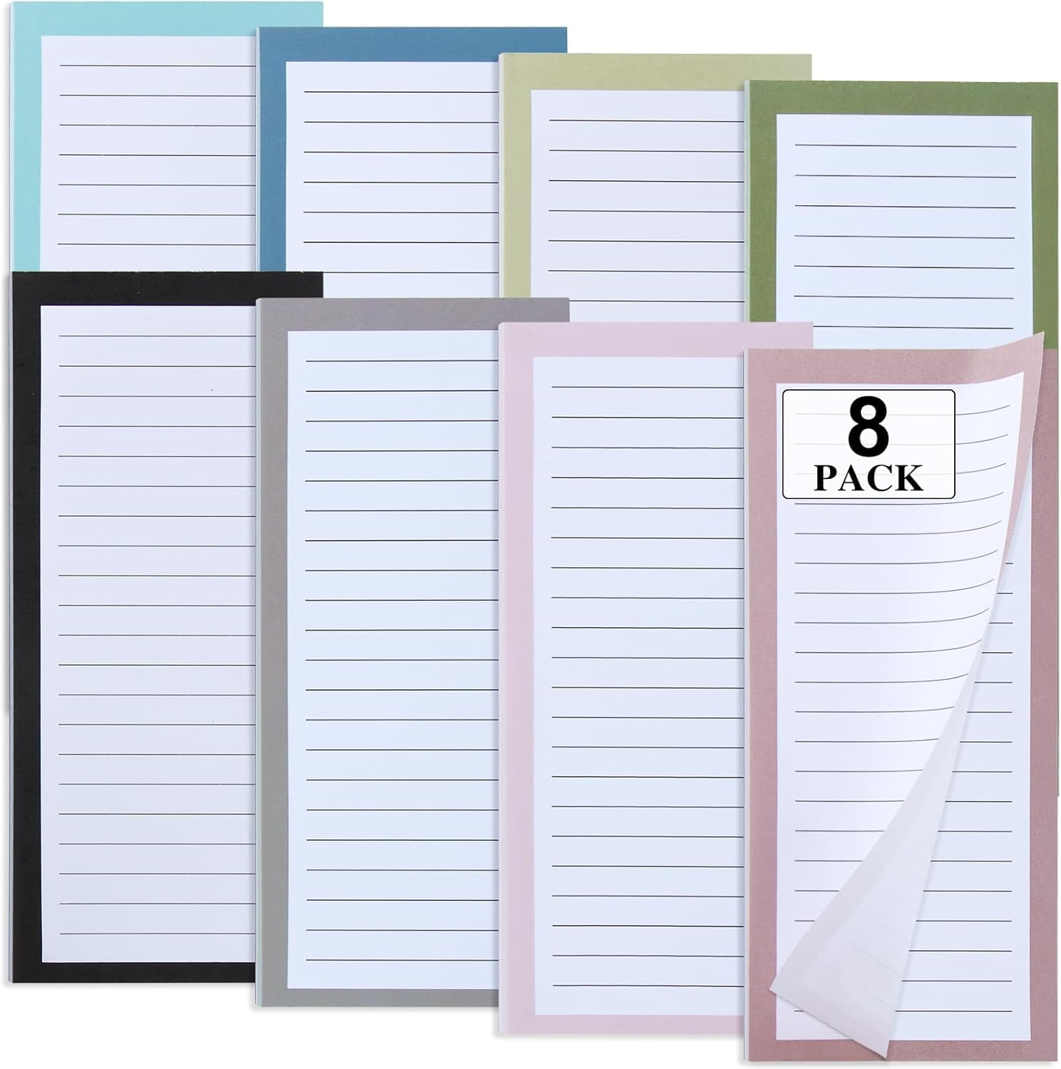 EIKODO-8 Pack Magnetic Notepads for RefrigeratorNotepads Grocery List ...
