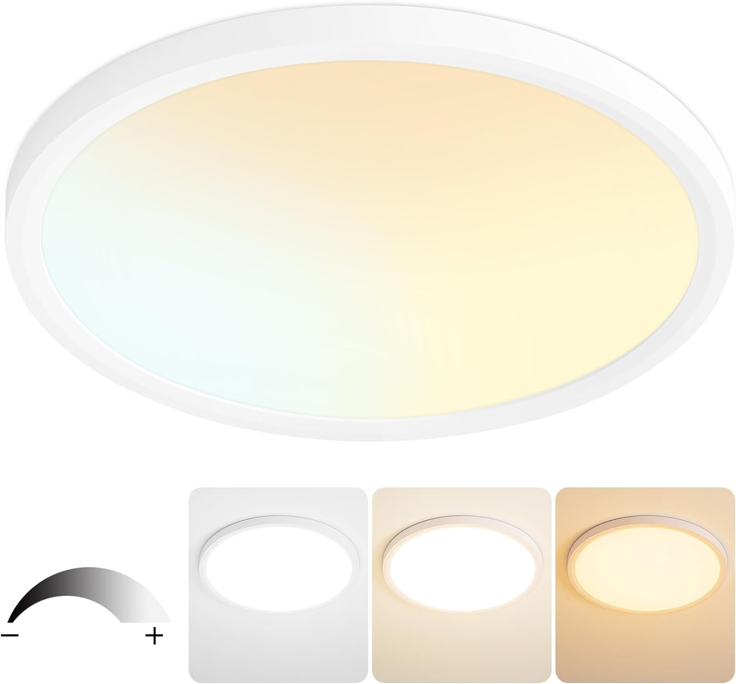 EIKODO-9 Inch Flush Mount Ceiling Light, Slim 18W 1800lm 3000K/4500K ...