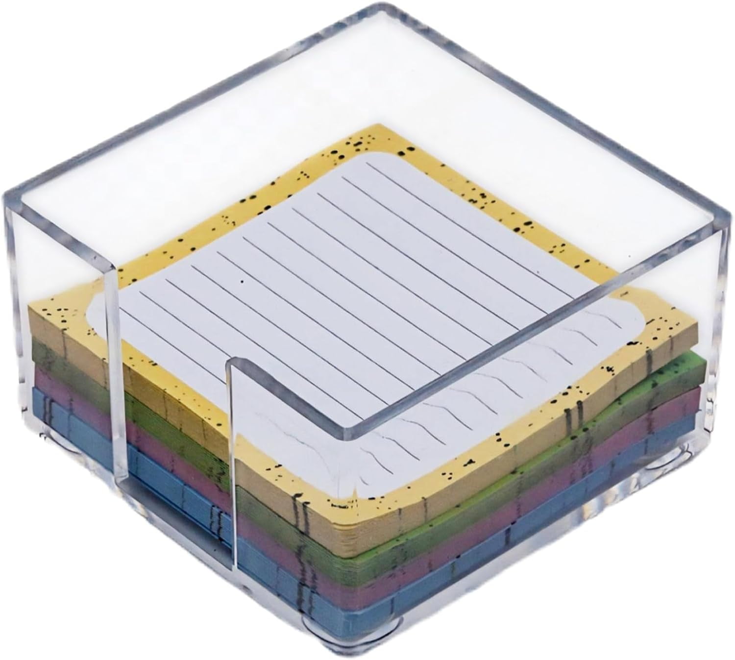 EIKODO-Acrylic Sticky Note Holder - 3 x 3 Sticky Note Dispenser with 4 ...