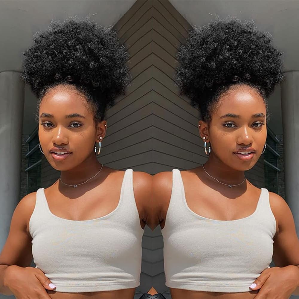 EIKODO-Afro Puff Drawstring Ponytail For Black Women,Ponytail Extension ...
