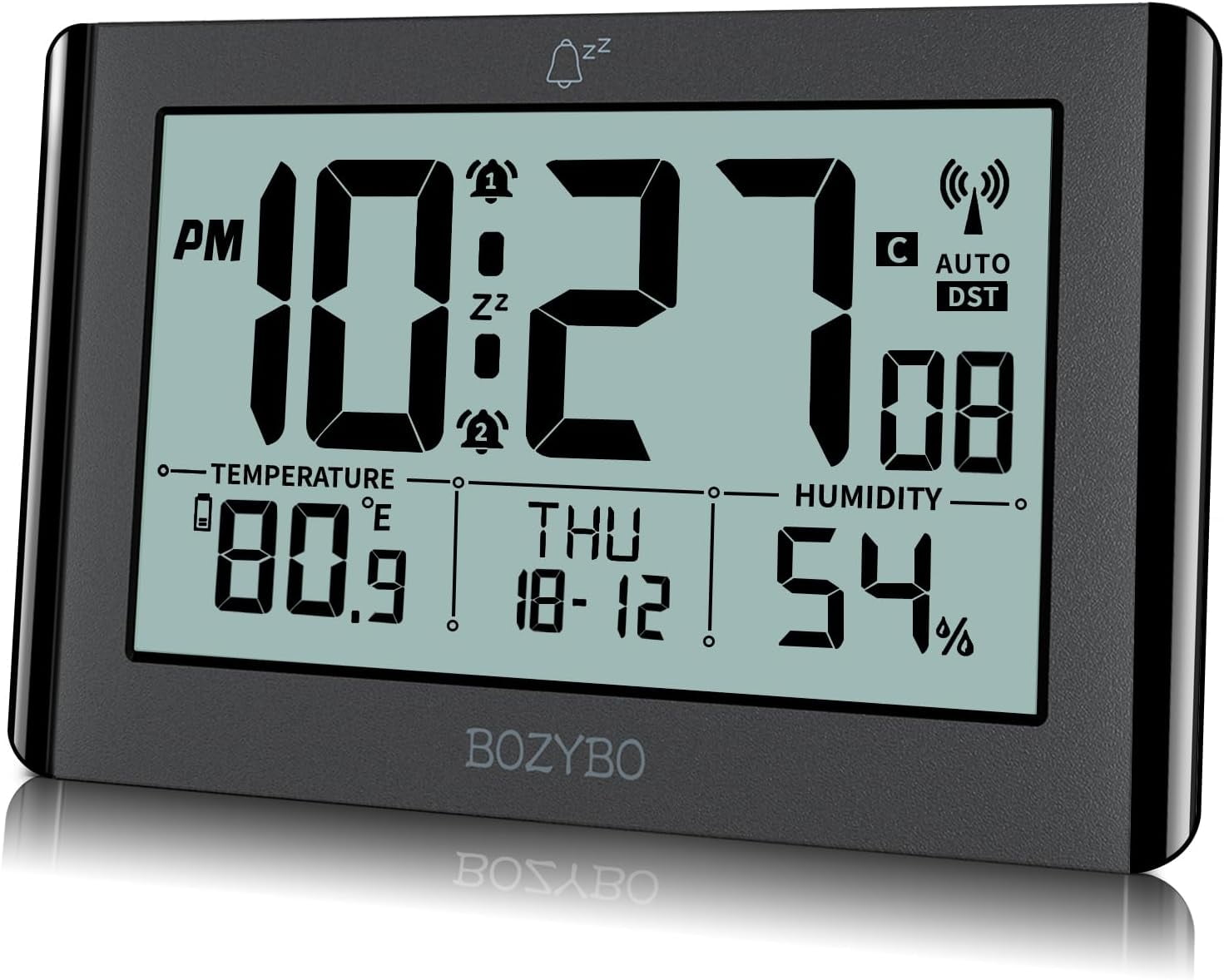 EIKODO-Atomic Clock with Indoor Temperature and Humidity,Digital Wall ...