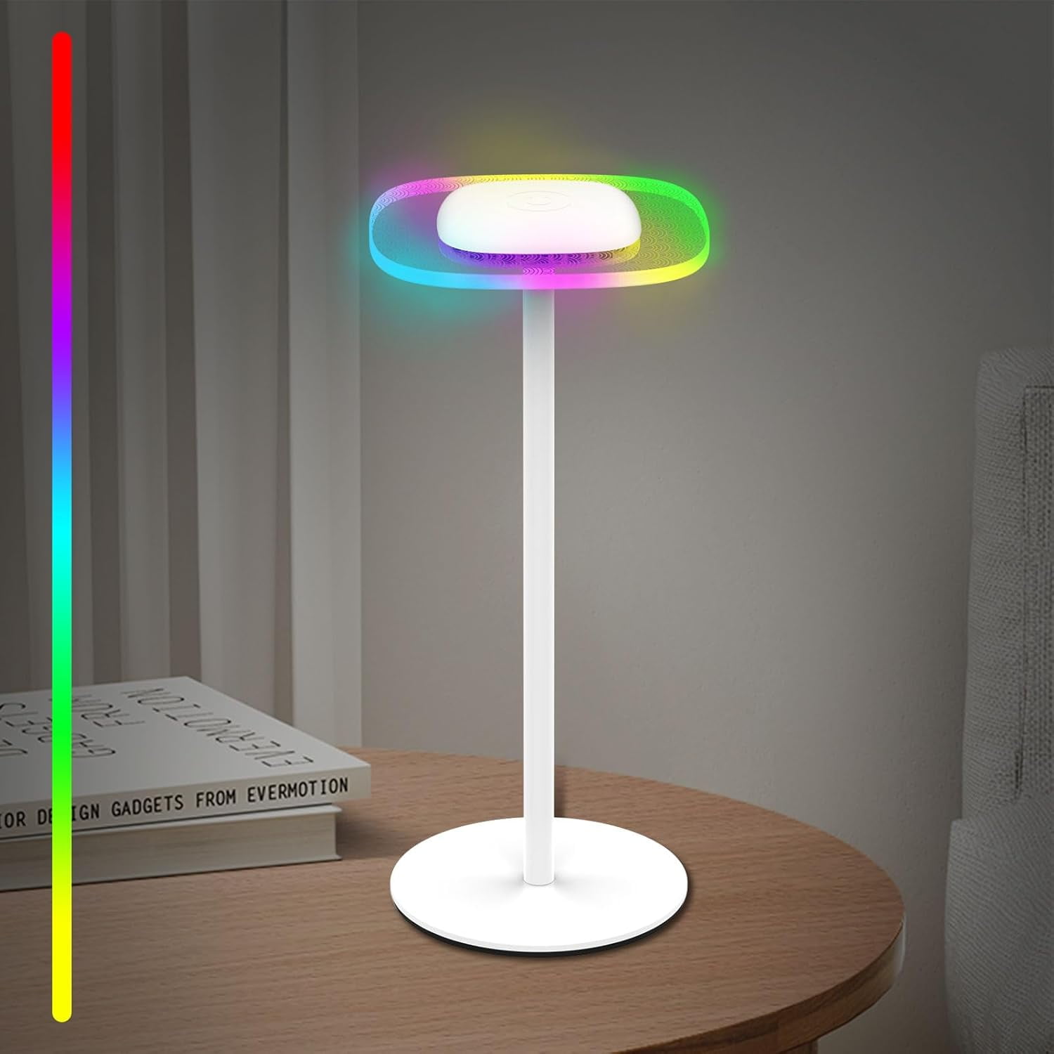EIKODO-Battery Operated Table Lamp with RGB Color Changing, Warm Light ...