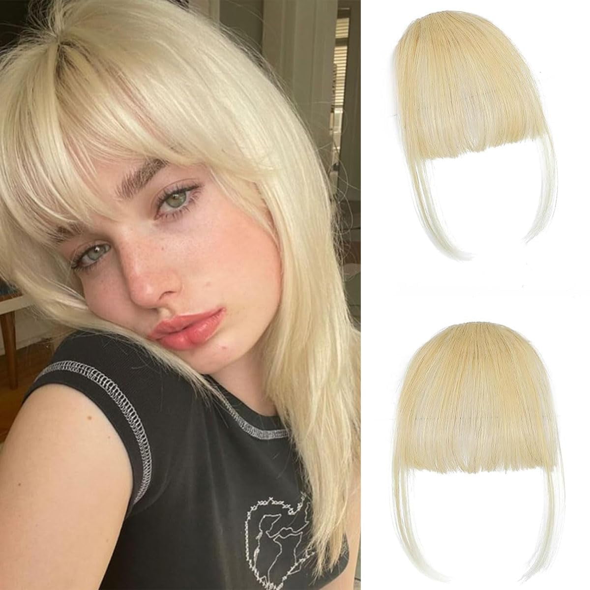 EIKODO-Clip In Bangs-Fake Bangs Hair Clip in Bangs Real Human Hair Air ...