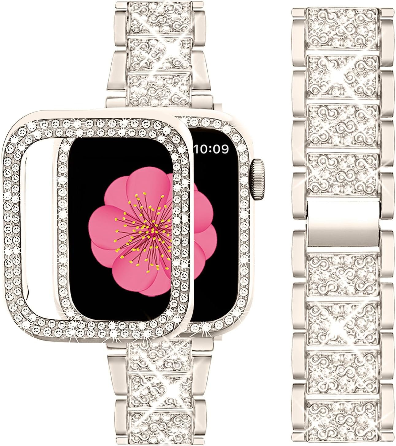 EIKODO-Compatible with Apple Watch Band 41mm + Case, Women Jewelry ...