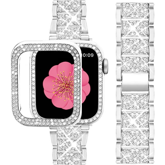 EIKODO-Compatible with Apple Watch Band 44mm + Case, Women Jewelry ...