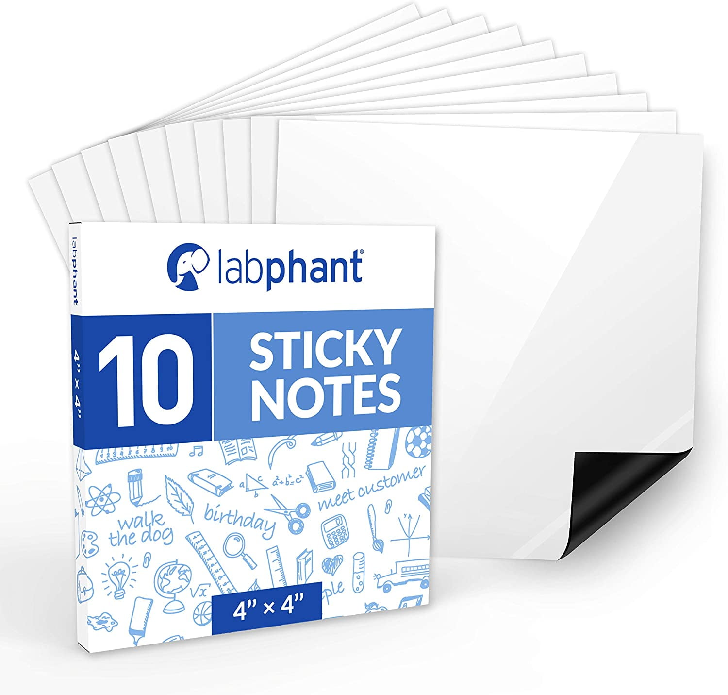 EIKODO-Dry Erase Sticky Notes - 10 Pack of 4x4 Inch; Adhesive Free ...