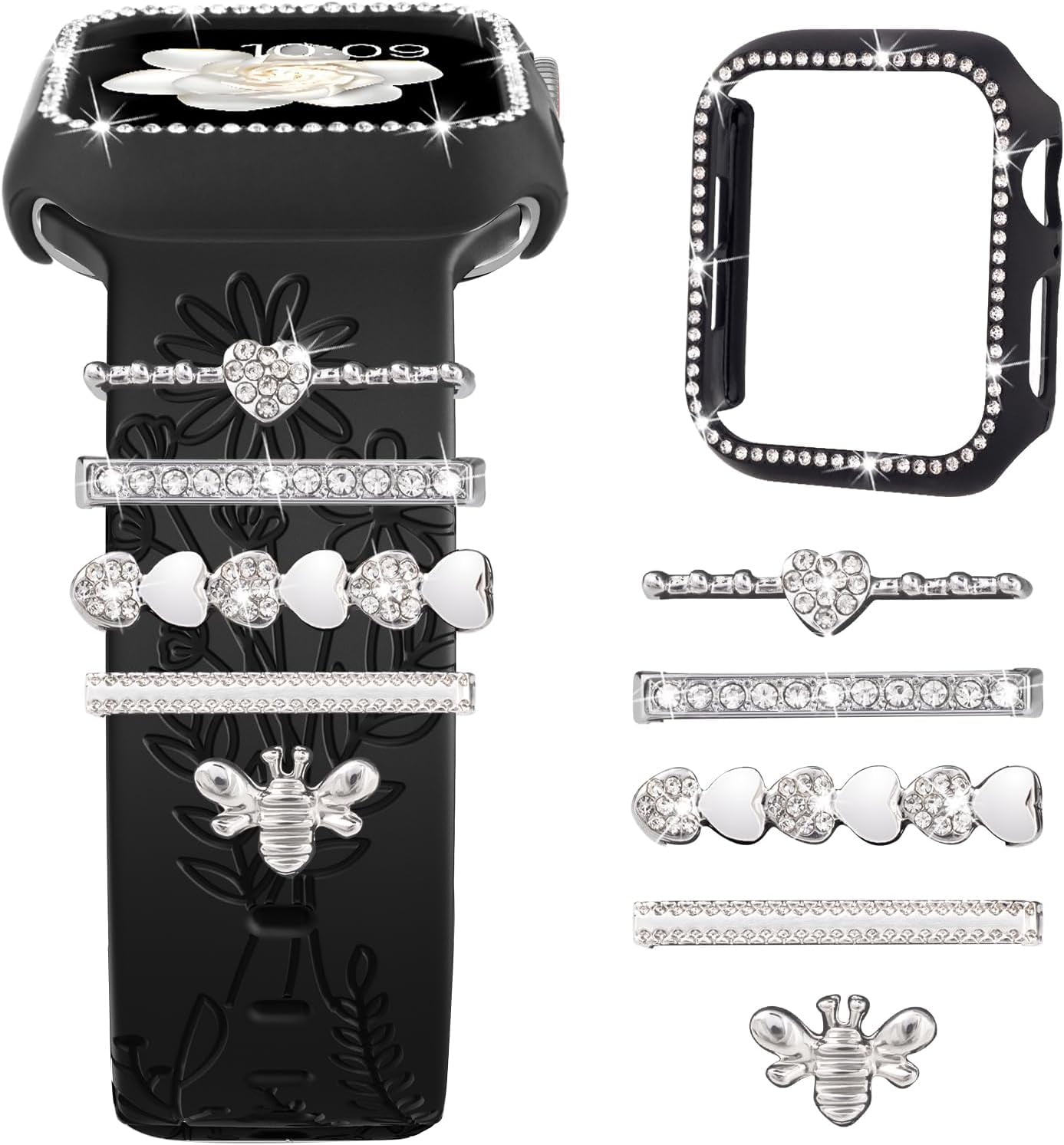 EIKODO-Engraved Band + Charms + Case for Apple Watch Band 38mm 40mm ...