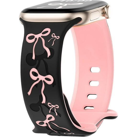EIKODO-Engraved Bow Band Compatible with Apple Watch Bands for Women ...