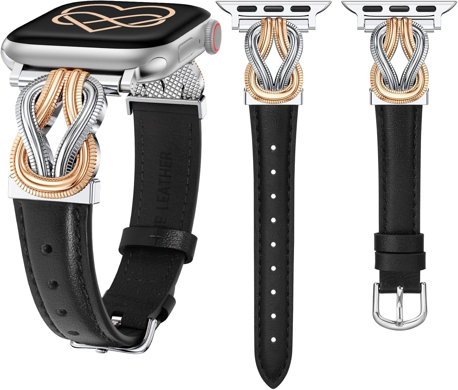 EIKODO-Leather Band Compatible with Apple Watch Bands for Women 40/38 ...