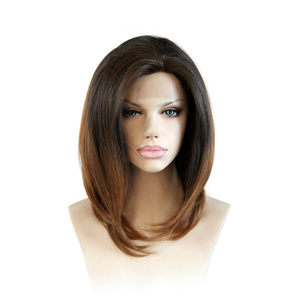 EIKODO-PT2/27# Color Short Bob Straight Synthetic Lace Front Wigs for ...