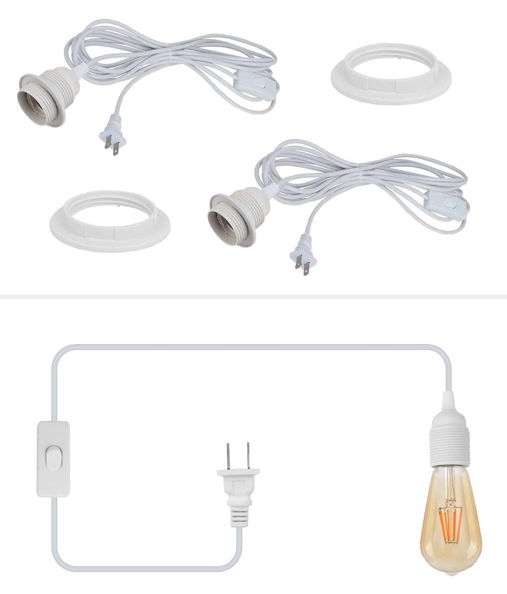 EIKODO-Plug in Hanging Light Cord,E26/E27 Extension Hanging Plug in ...