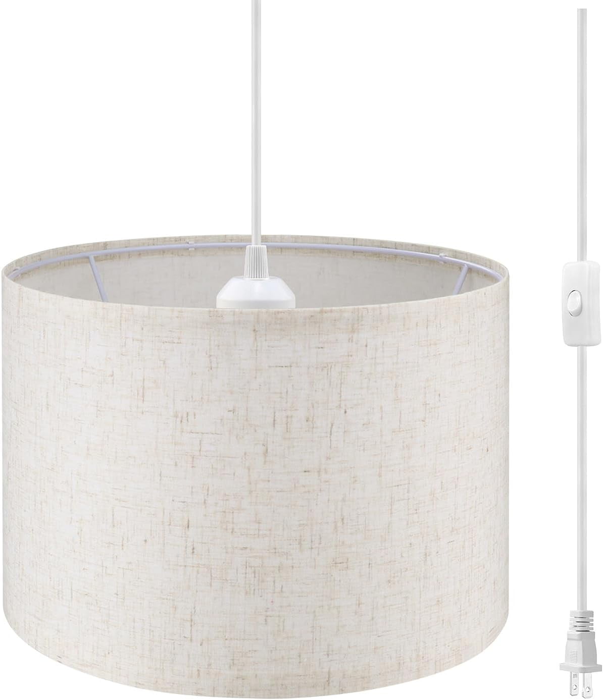 EIKODO-Plug in Pendant Light,15 FT Hanging Lamp with Plug in Cord, On ...