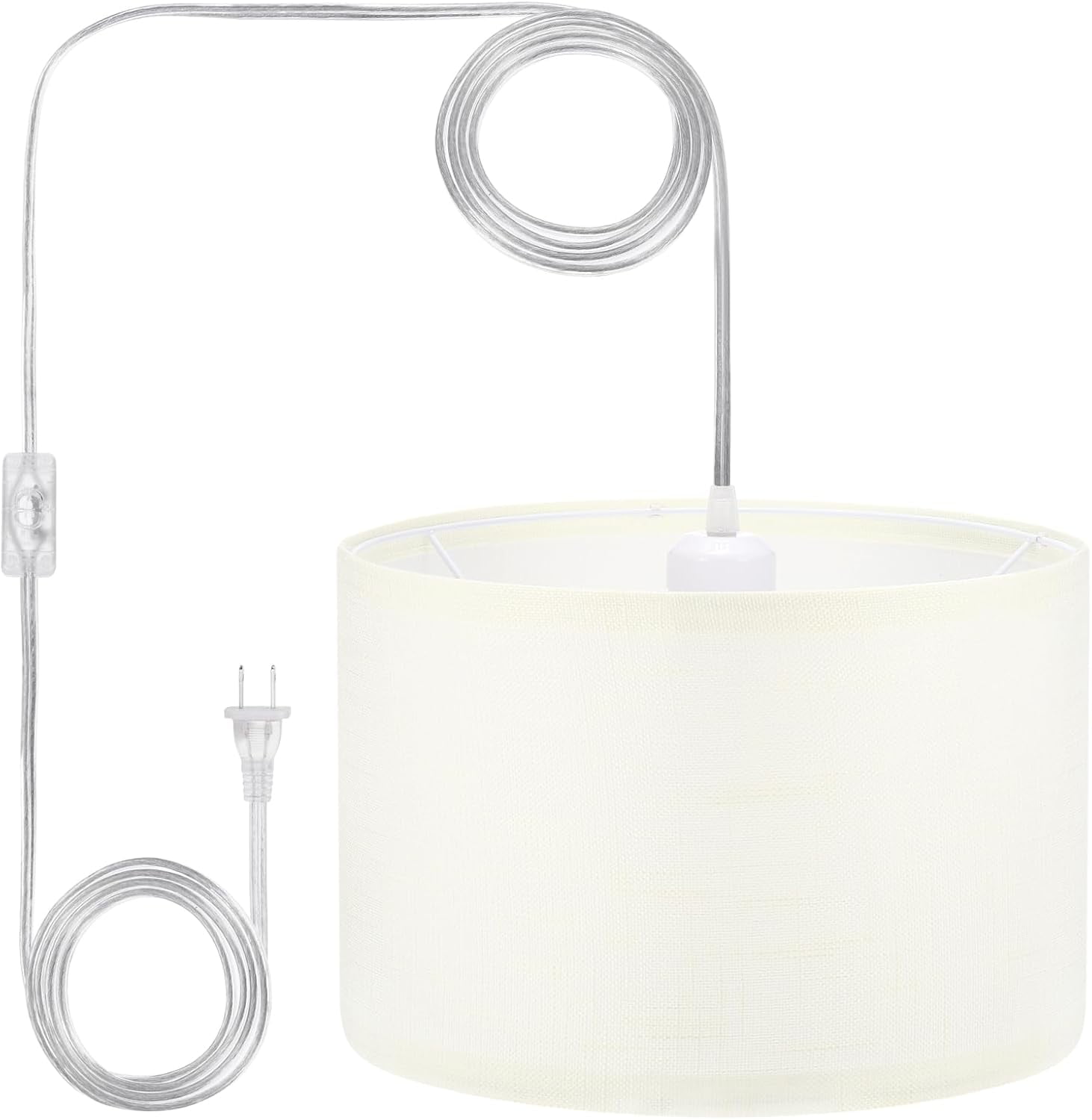 EIKODO-Plug in Pendant Light, 15Ft Rope Cord Hanging Lamp Fixture with ...