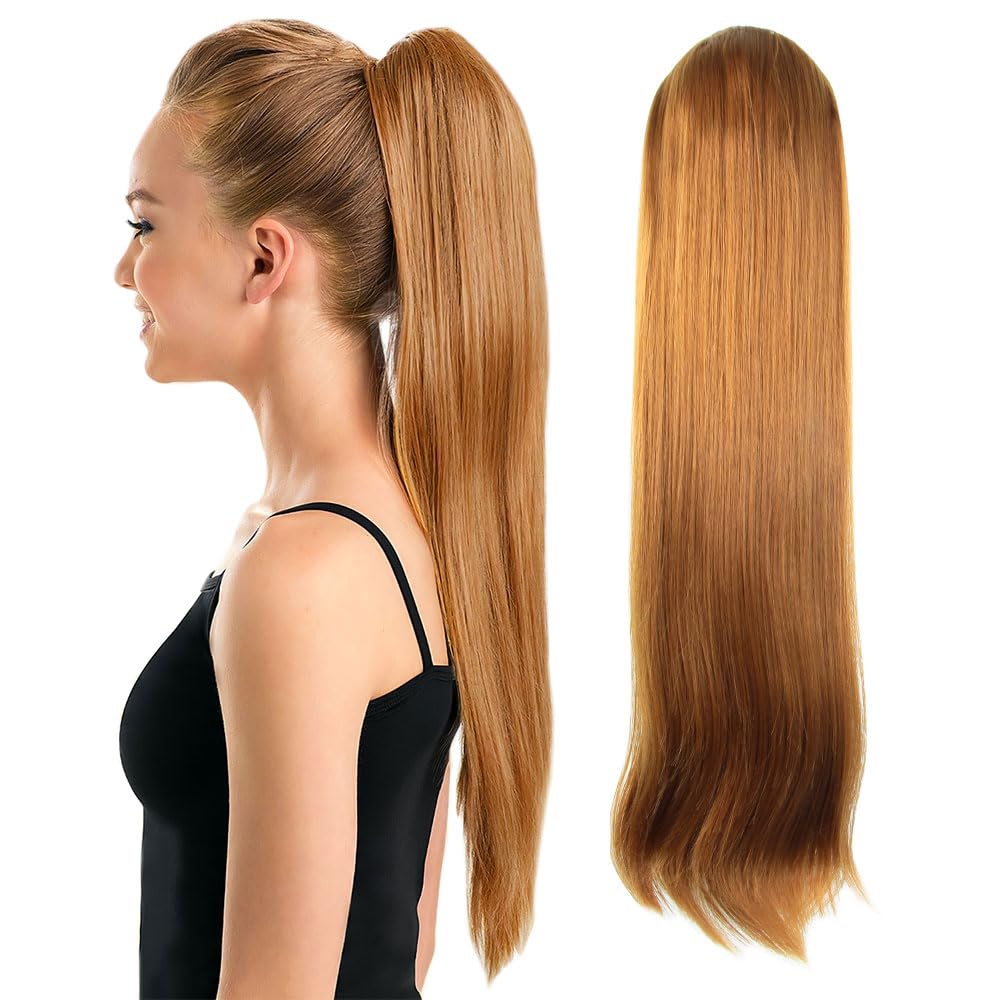 EIKODO-Ponytail Extension, Long Straight Drawstring Pony Tail 26 Inch ...