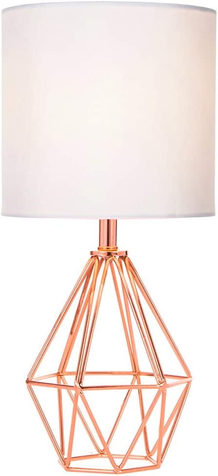 EIKODO-Rose Gold Bedside Table Lamp,Modern Small Desk Lamp with TC ...