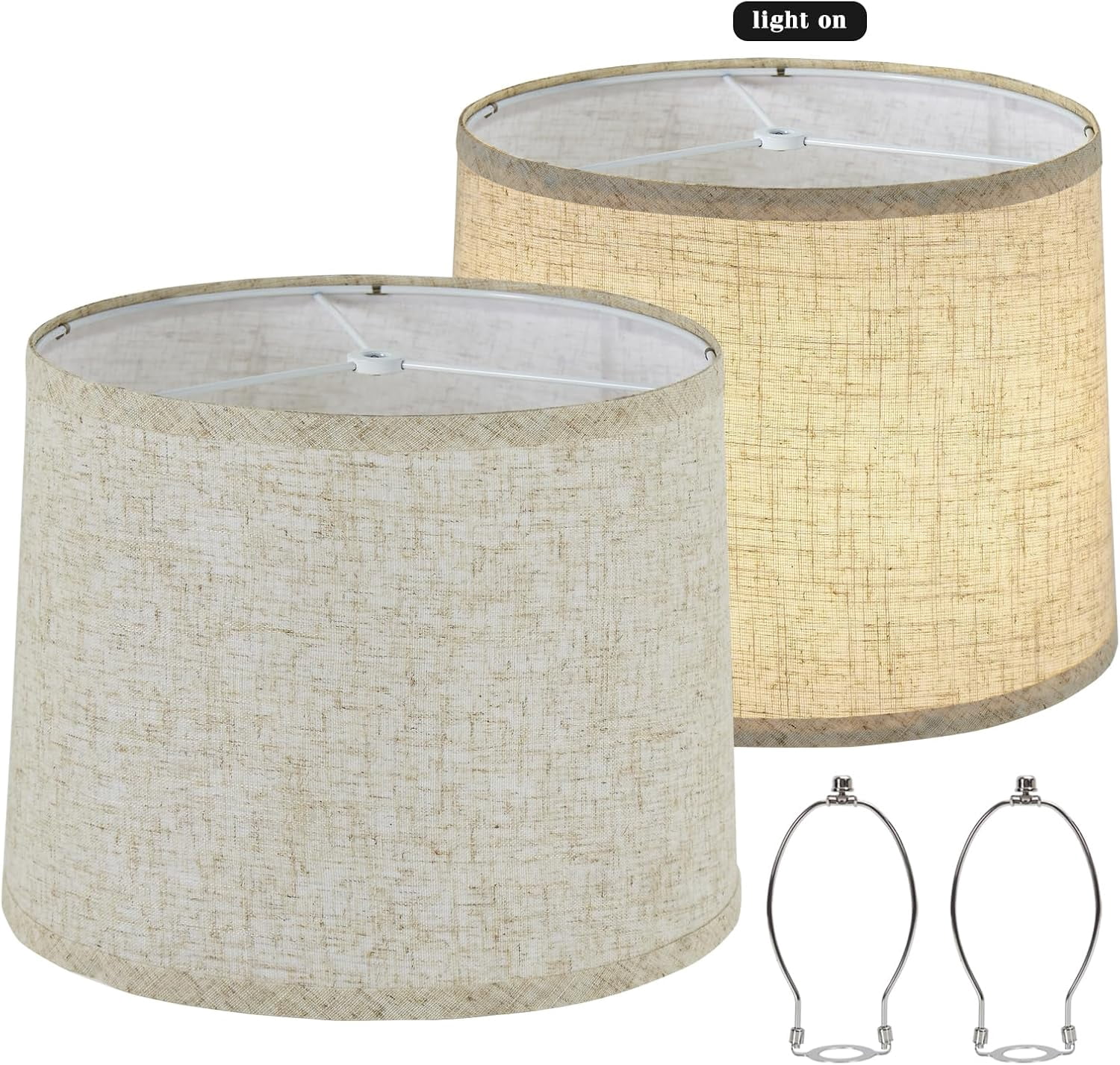 EIKODO-Set of 2 Drum Lamp Shade 11.6" Top x 12.6" Bottom x 9.8" High ...
