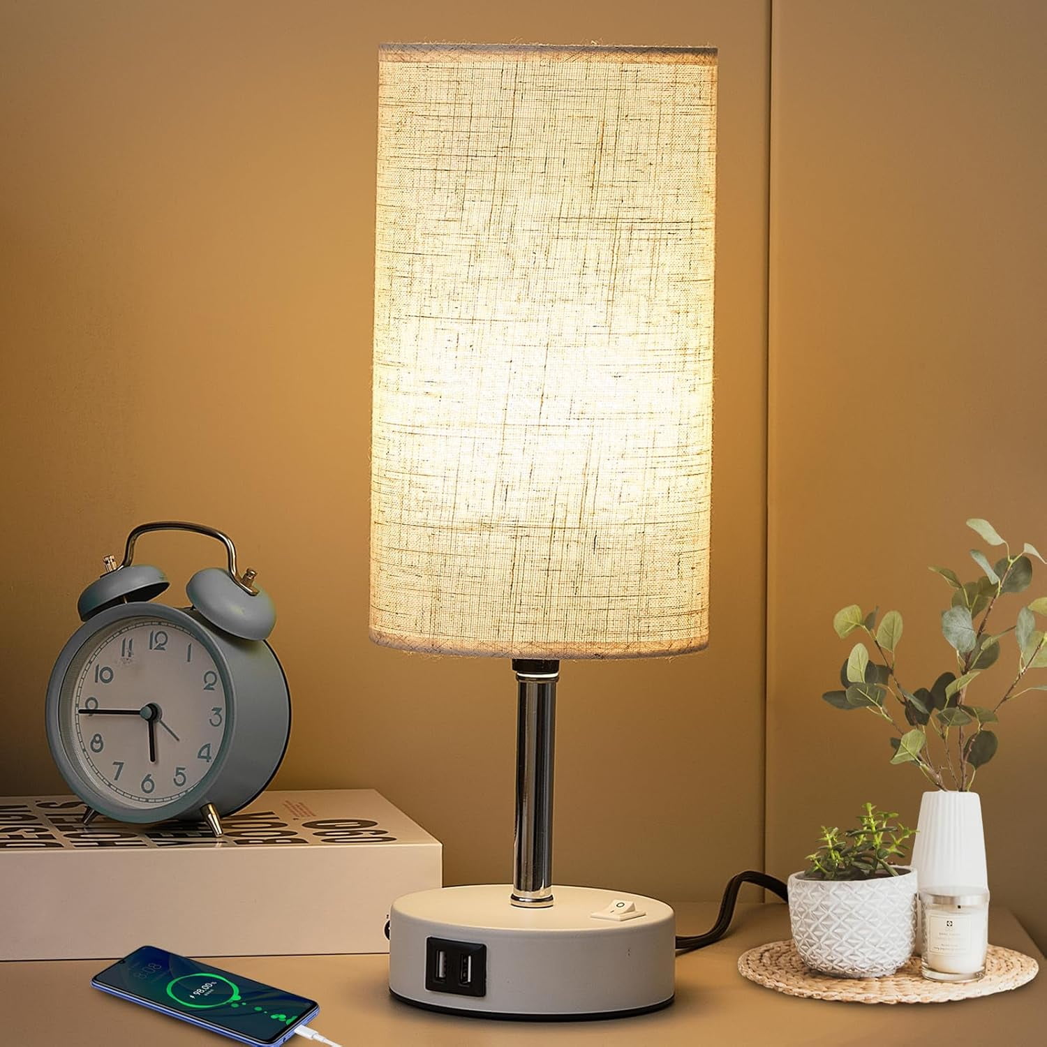 EIKODO-Small Bedside Lamp for Study, Desk Lamps for Tabletop, Modern ...