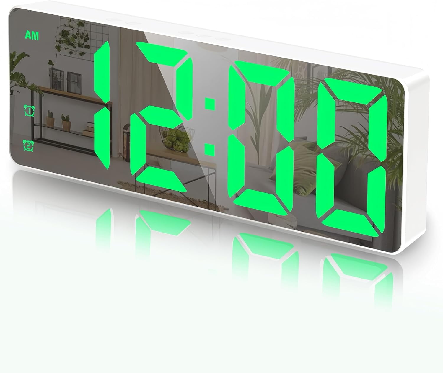 EIKODO-Small Digital Alarm Clock, Mirror Surface LED Electronic Clocks ...