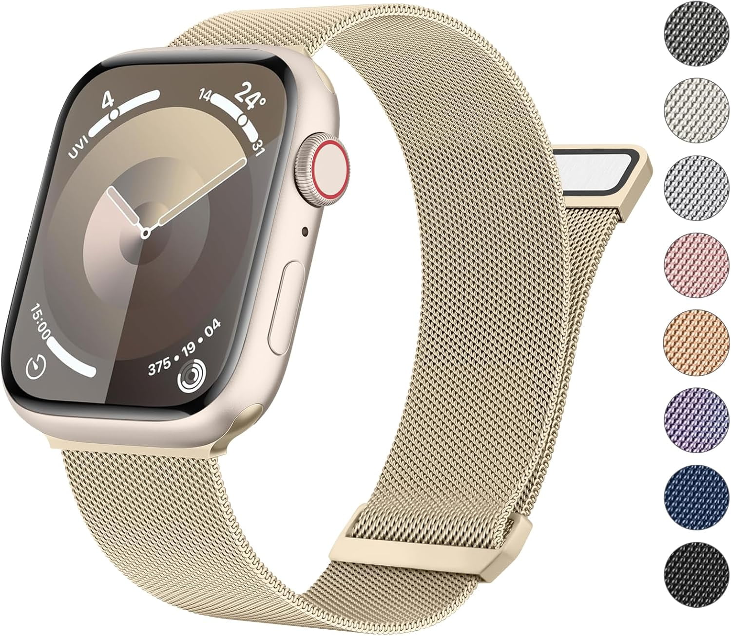 EIKODO-Stainless Steel Mesh Metal Band for Apple Watch 38mm, 40mm, 41mm ...