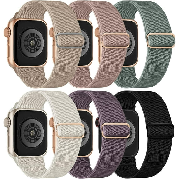 EIKODO-Stretchy Nylon Solo Loop 6-Pack Compatible with Apple Watch ...