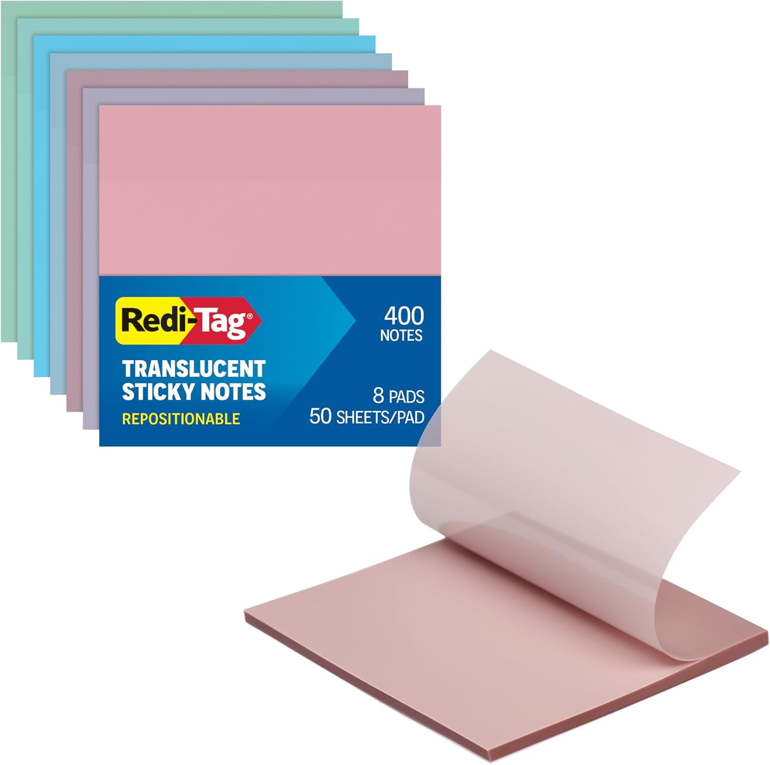 EIKODO-Translucent Sticky Notes, Transparent Self-Stick Notes, 3" x 3 ...
