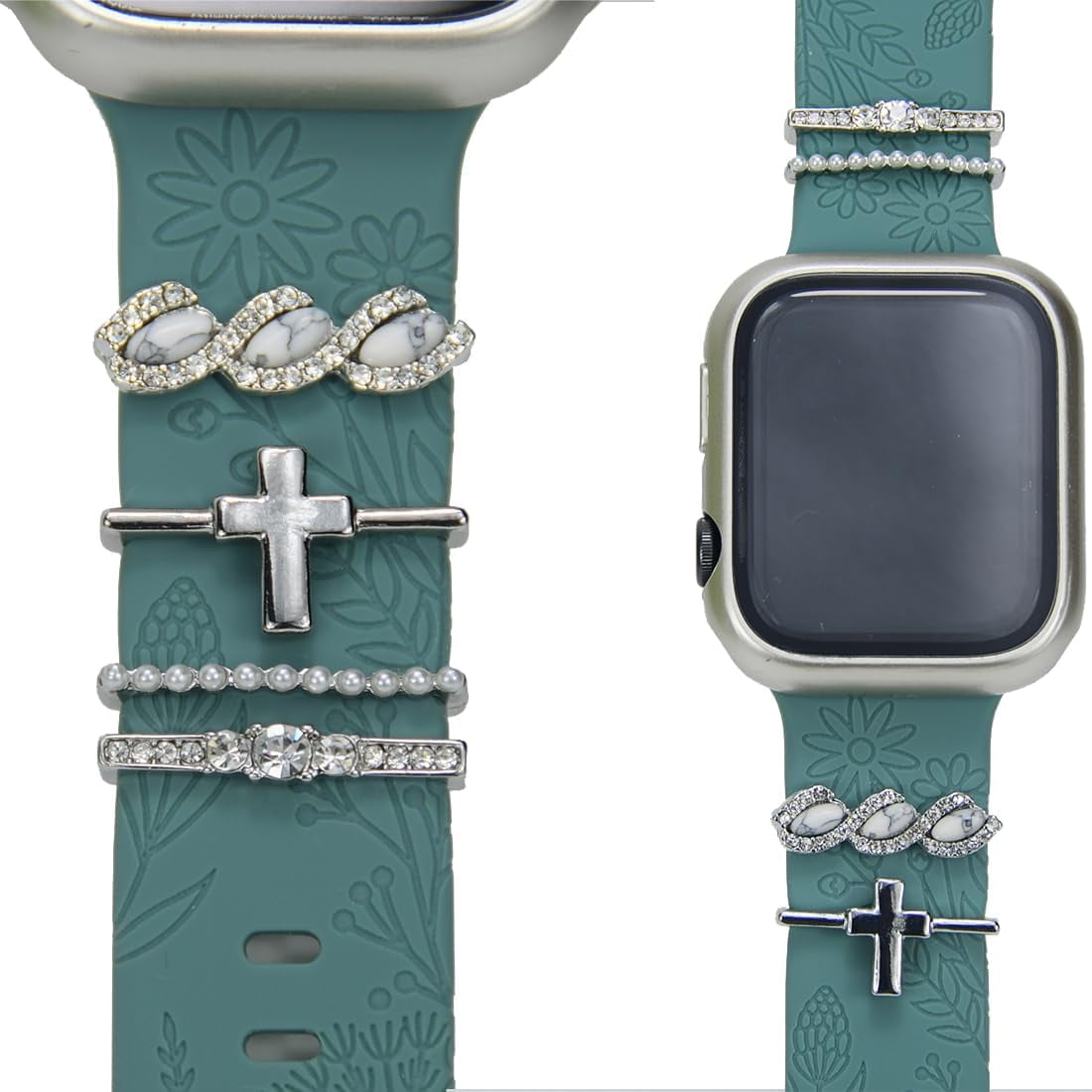 EIKODO-Watch Band Charms - Decorative Rings Loops Compatible with Apple ...