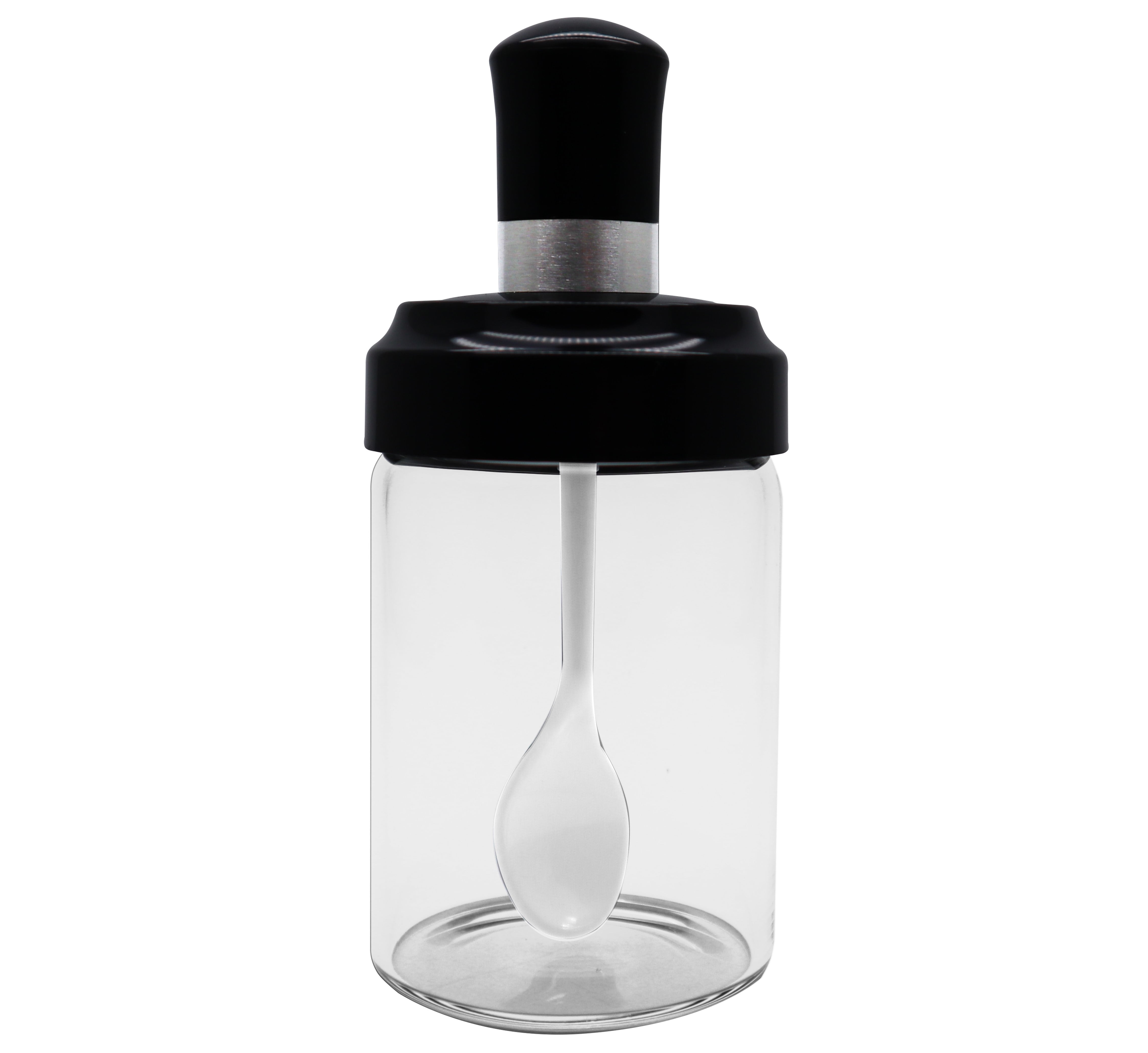 EIKS Condiment Pots with Spoon and Lid Clear Glass Containers Jars for ...