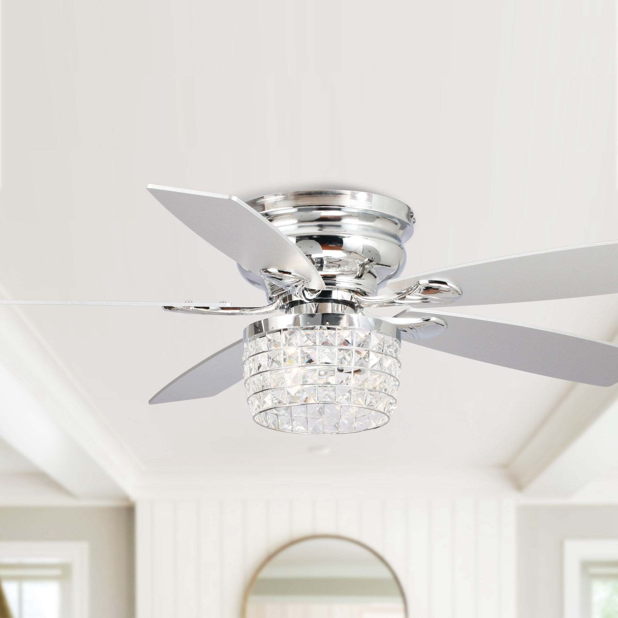 "EILEEN GRAYS 52"" Modern Industrial Glam Chandelier Ceiling Fan with ...