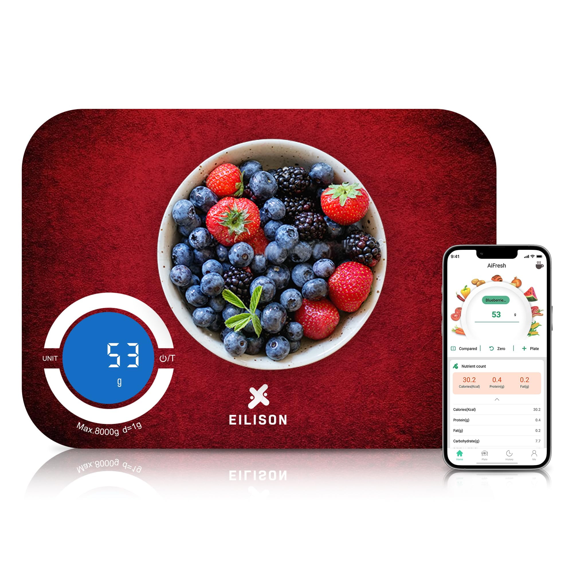 EILISON Smart Kitchen Food Scale with Bluetooth App, High-Precision ...