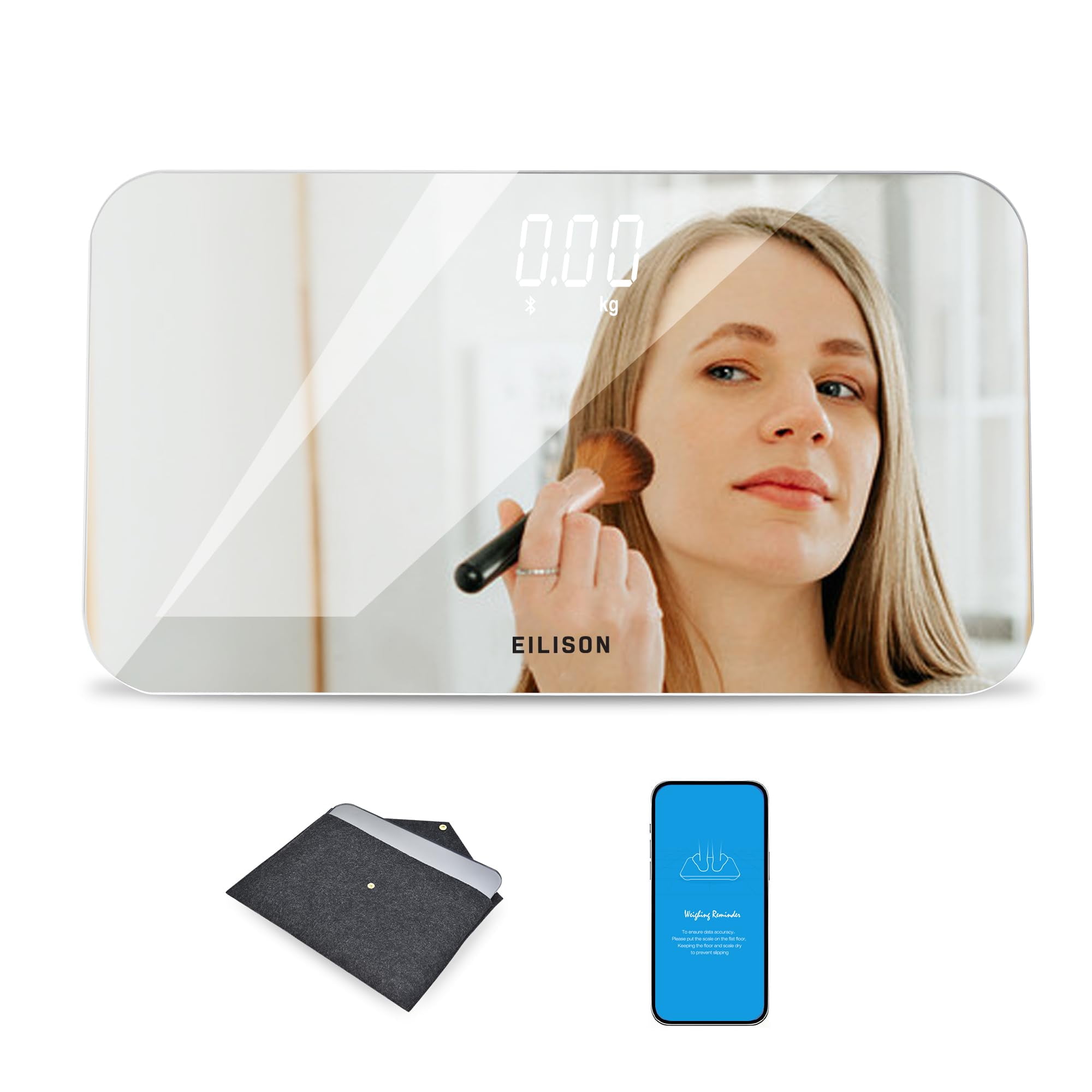 EILISON Travel Weighing Scale for Body Weight Portable Mirror Scale ...