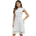 EILLY BAZAR White Guipure Lace Dress for Women Cap Sleeve above Knee ...