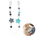 EIMELI (2 Pack) Anti-drop Silicone Baby Chew Beads Pacifier Chain,Clip ...