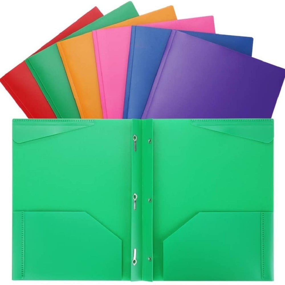 EIMELI 2 Pockets Poly Folder Portfolio 3 Prong Fastener Clip 8 Pack ...