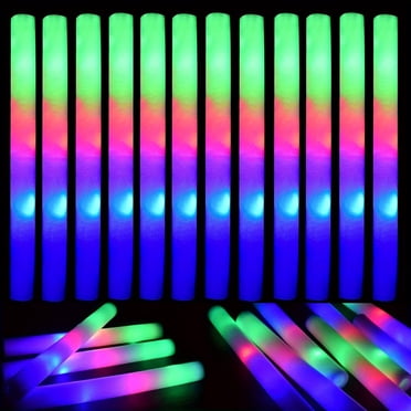 100 Pack LED Foam Sticks Bulk - Multi Color with 3 Flashing Modes ...