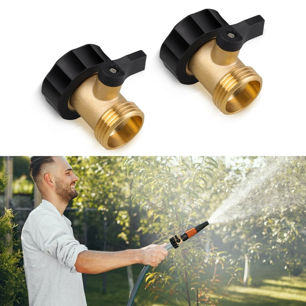 EIMELI 2pcs Garden Hose Shut Off Valves Heavy Duty Brass Hose ...