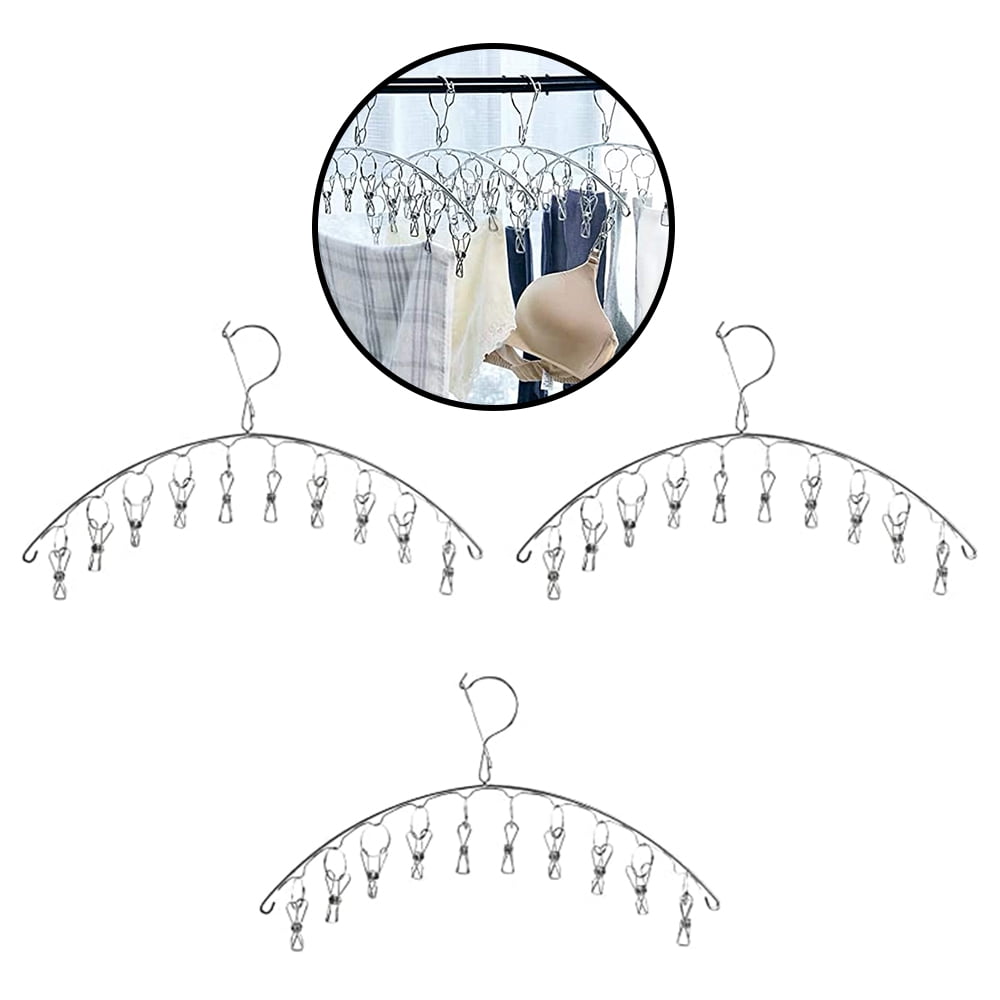 EIMELI 3 Pack Stainless Steel Laundry Drying Rack Clothes Hanger with ...