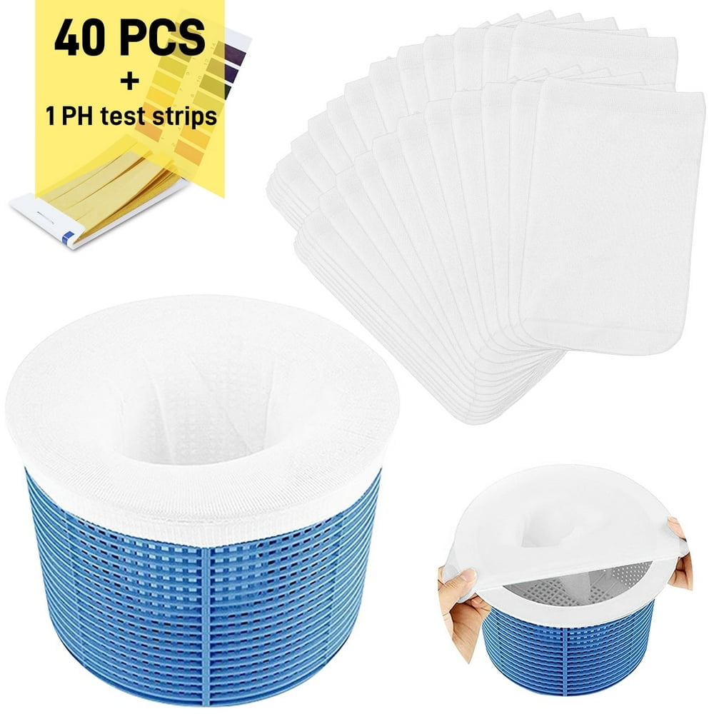 EIMELI 40Pcs Pool Skimmer Socks Reusable Ultra Fine Mesh Pool Filter ...