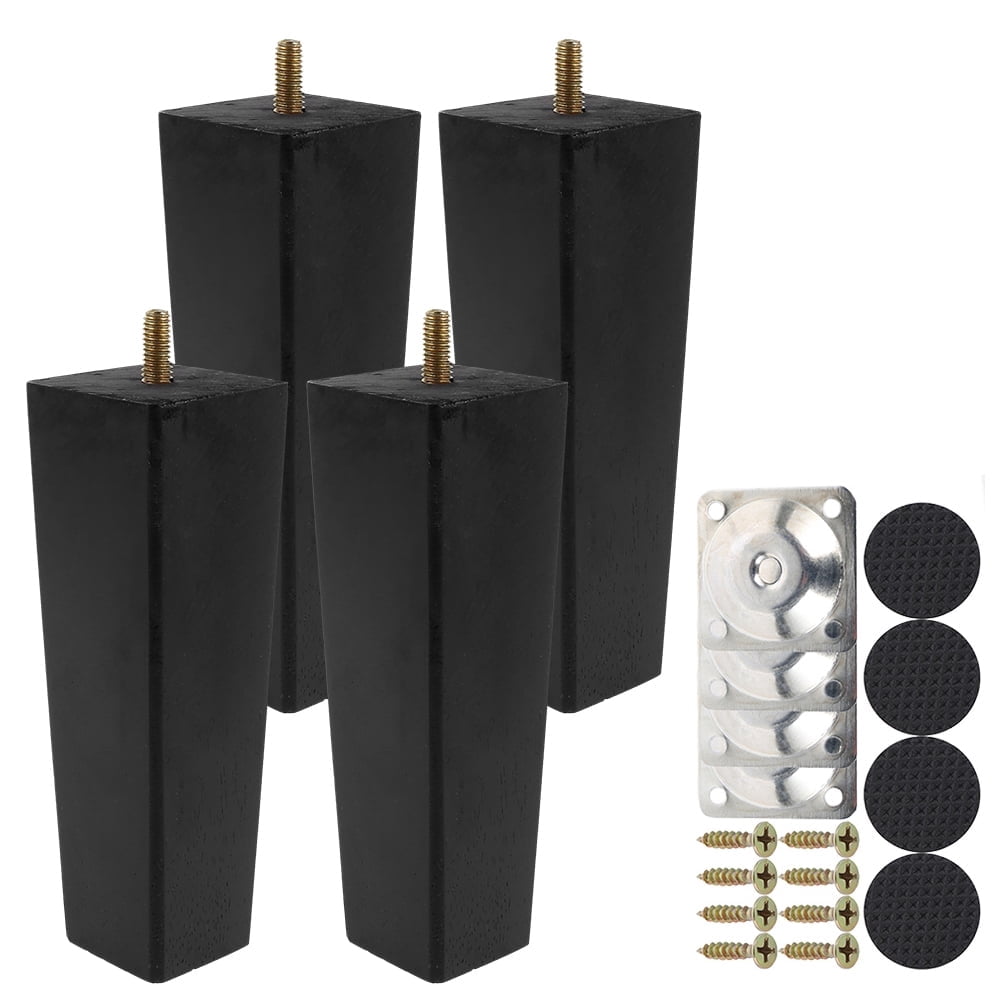 EIMELI 4x Wooden Furniture Square Tapered 2‘ 4‘ 6‘ Feet Legs Bed Stools ...