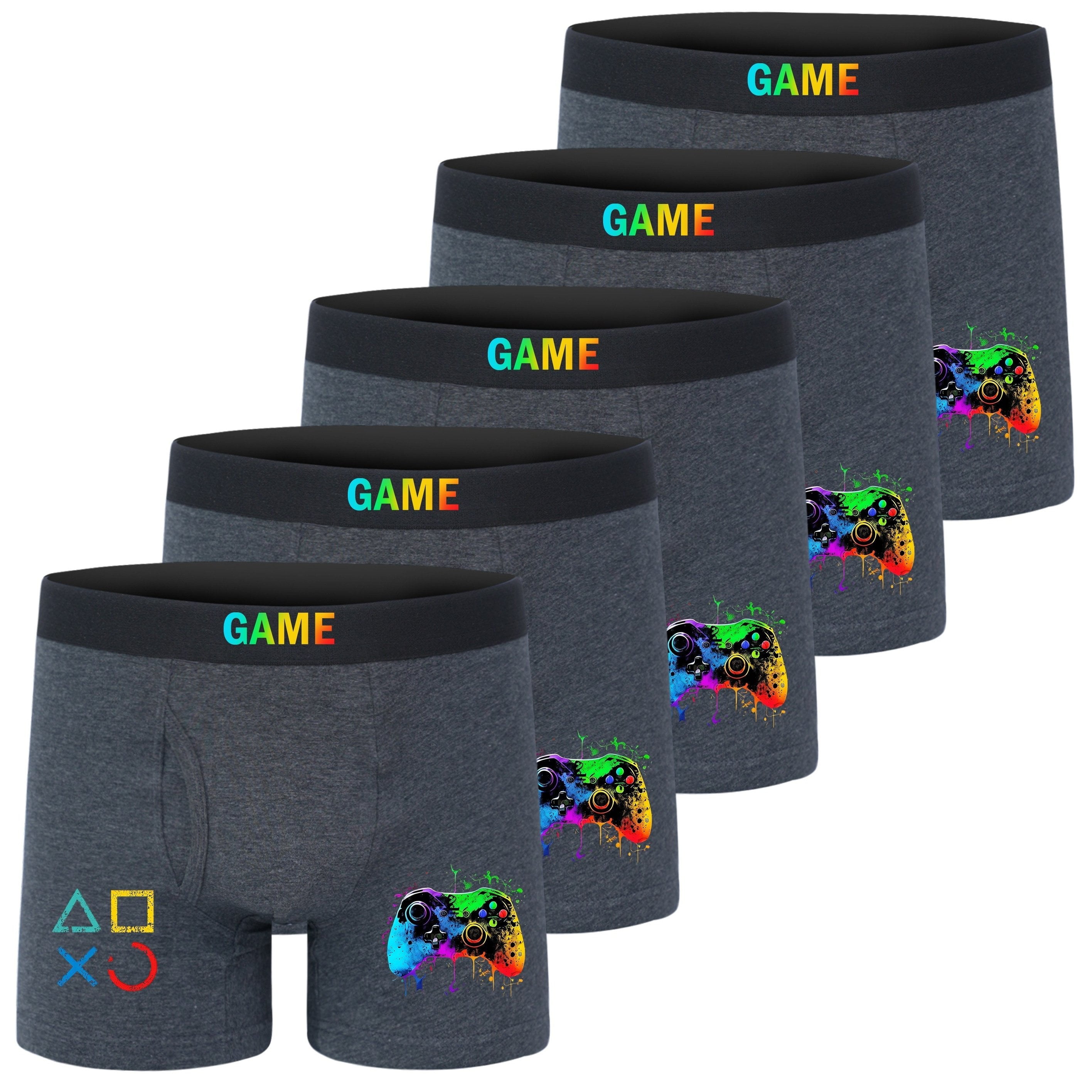 EIMELI 5 Pcs Boys‘ Cool Game Controller Print Briefs Casual Comfortable And Breathable Boys ...
