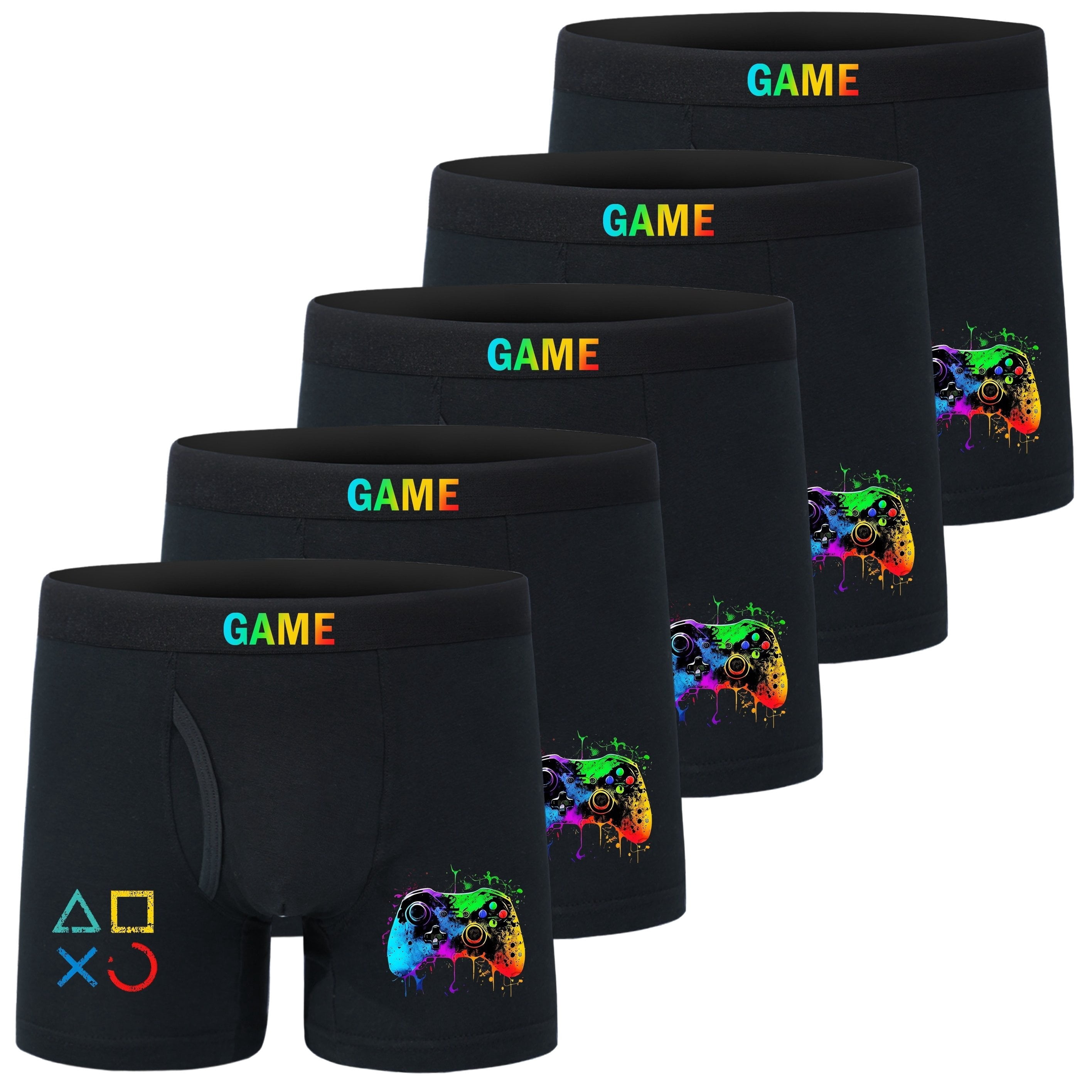 EIMELI 5 Pcs Boys‘ Cool Game Controller Print Briefs Casual Comfortable ...