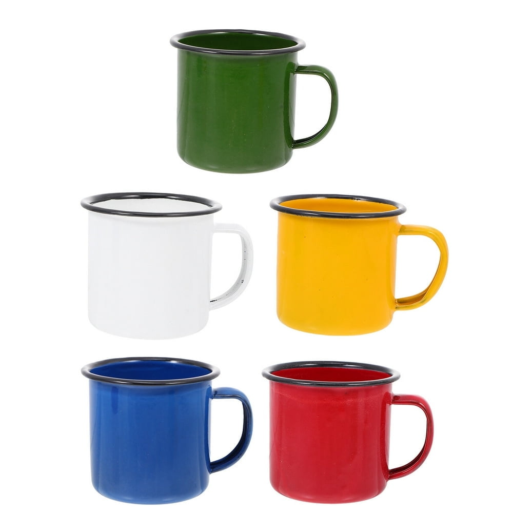 EIMELI 5pcs enamelware Tea Coffee Mug Set Drinking Mugs Cups Latte ...