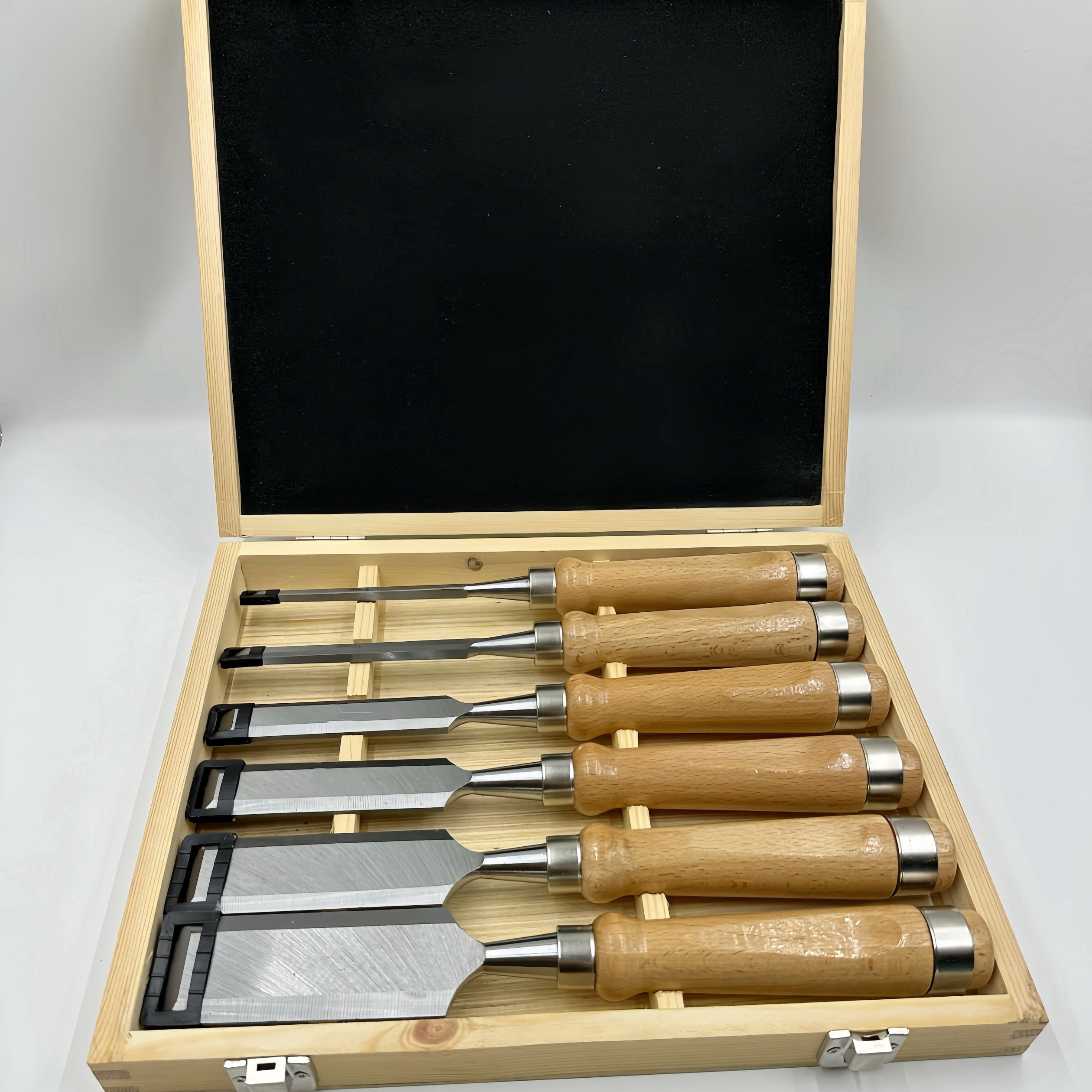 EIMELI 6-Piece Premium Wooden Box Set of Beechwood-Handled Steel ...