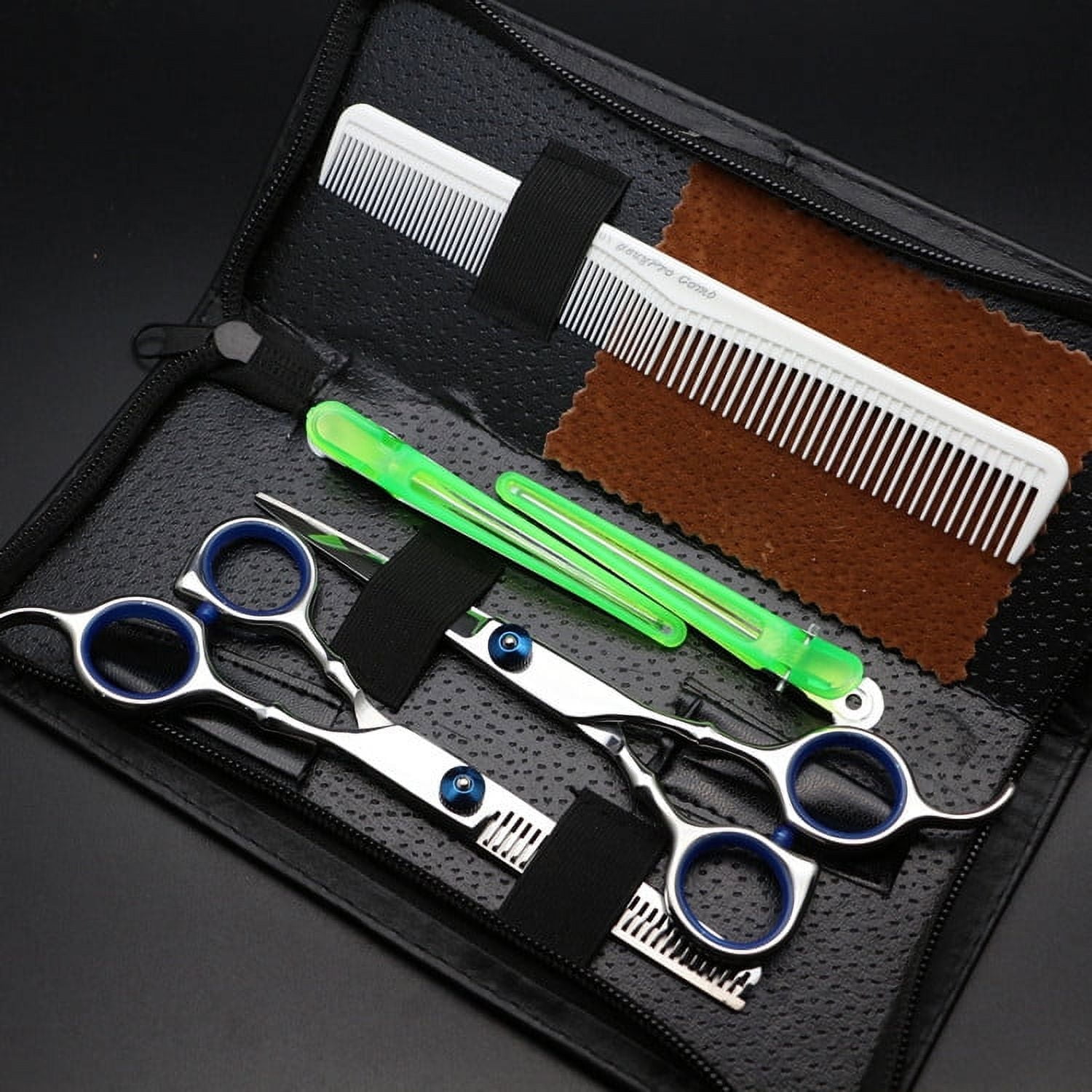 EIMELI 7Pcs Hair Cutting Scissors Professional Home Haircutting Barber ...