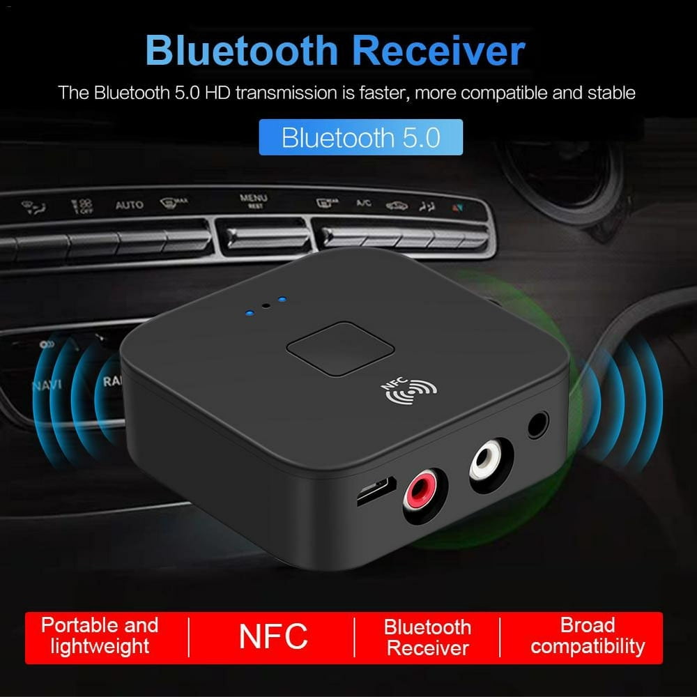 EIMELI Bluetooth 5.0 Audio Receiver Wireless Transmitter NFC Car Wireless Speaker Adapter 3.5mm ...