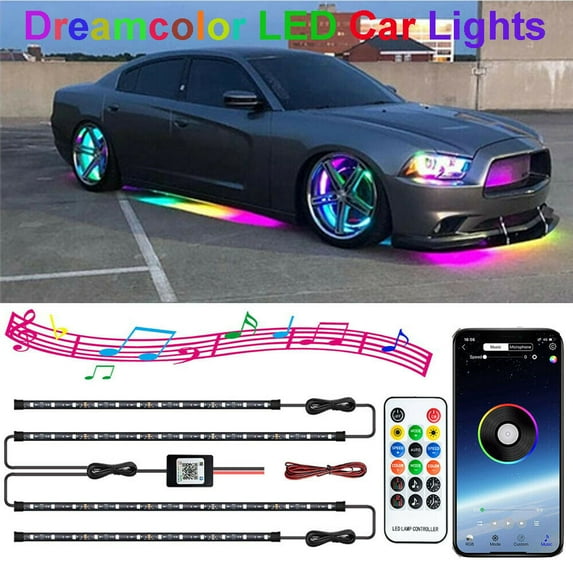 EIMELI Car LED Strip Light, Music Car Interior Light LED Under Dash ...