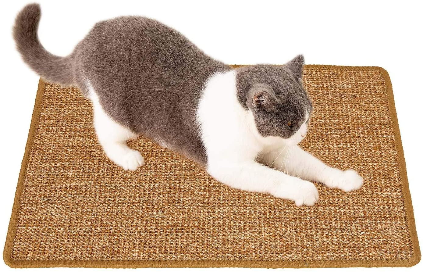 EIMELI Cat Scratcher Mat, 15.7 X 11.8 Inch Natural Sisal Cat Scratch ...